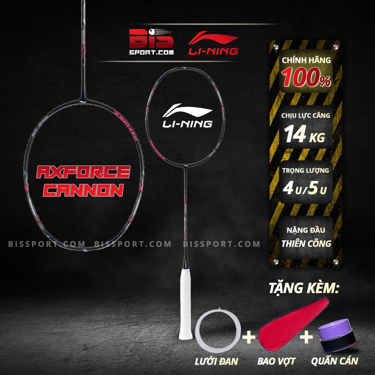 Vợt Cầu Lông Lining Axforce Canon Đen Chính Hãng - Chuyên Công, Đánh Ngon, Kiểm Soát Tốt, Bền ...